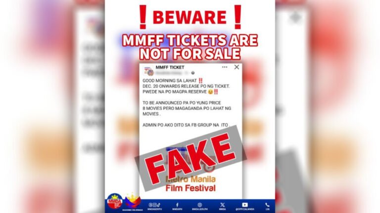 MMFF complimentary passes hindi pwedeng ibenta - MMDA
